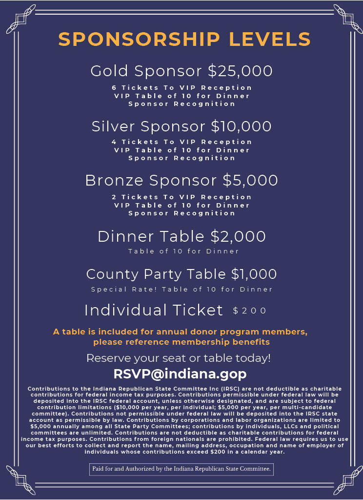 Indiana GOP 2025 Fall Dinner - The Indiana Republican Party